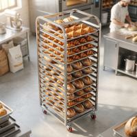 China Stainless Steel 12Layer Baking Tray Rack Trolley Cake Room Bread Rack Tray Baking Cart for sale