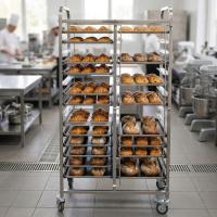 China Stainless Steel Customizable Bakery Racking Trolley 304 For Bakery Fast Food Blast Freezer for sale