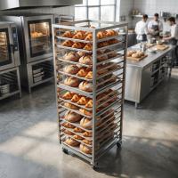 China 304 Bread Pan Ss Tray Rack Trolley Support Size Customization Cooling Rack Trolley for sale