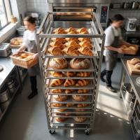 China Single Column Tray Rack Trolley 17Trays With Wheels And Handle For Catering Industry for sale