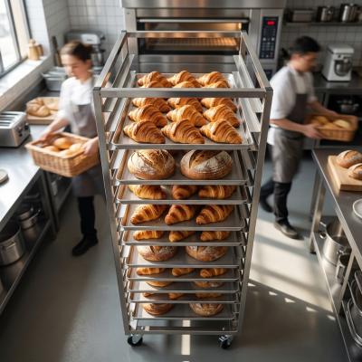 China Single Column Tray Rack Trolley 17Trays With Wheels And Handle For Catering Industry for sale