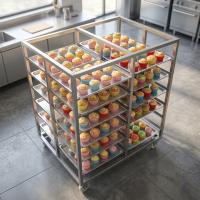 China SS304 Bakery Cooling Rack Trolley 20 Tiers Bakery Oven Trolley for sale