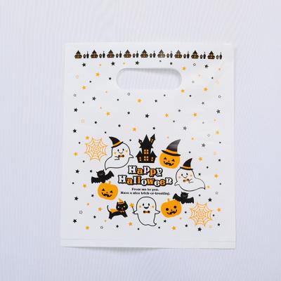 China Food Die Cut Handle Plastic Bags Packaging 20x30cm Take Away Plastic Bags Customized for sale