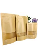 China Moisture Resistant Kraft Paper Windowed Composite Bag with Customizable Printing and Food-Grade Safety for Premium Food Packaging for sale