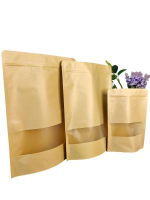 China Moisture Resistant Kraft Paper Windowed Composite Bag with Customizable Printing and Food-Grade Safety for Premium Food Packaging for sale