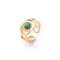 China Ring women's fashion niche design sense titanium steel peacock stone women's ring light luxury temperament versatile open index finger ring for sale