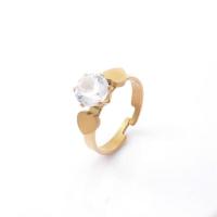 China Personalized Fashion Women's Love Symmetrical Zircon Women's Stainless Steel Open End Ring for sale