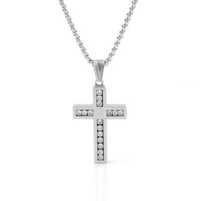 China High quality non fading diamond cross pendant, light luxury fashion long necklace for men for sale