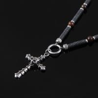 China Stainless steel skull cross pendant, European and American cross-border trendy boyfriend necklace hang tag for sale