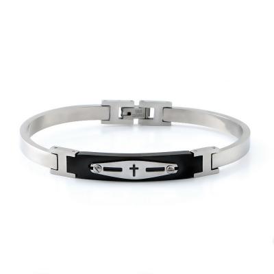 China Fashionable stainless steel buckle bracelet design, simple titanium steel hot selling men's bracelet for sale