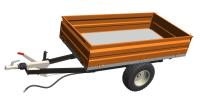 China Tractor Tow Behind 2 Wheel Hydraulic Tipper Trailer With Overrun Brake 1.5ton for sale