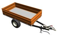 China Tractor Tow Behind 2 Wheel Hydraulic Tipper Trailer With Overrun Brake 1.5ton for sale