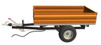 China Tractor Tow Behind 2 Wheel Hydraulic Tipper Trailer With Overrun Brake 1.5ton for sale