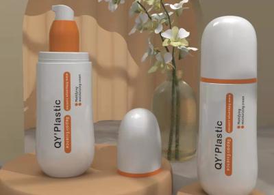 China White Circle Plastic Cosmetic Bottles 145ml PET Orange Lotion Pump for sale