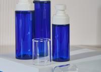 China 100ml PET Thick Wall Eye Cream Bottle with White Pump Over Cap 20/410 Neck for sale