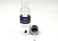 China 30ml Cylindrical PETG Plastic Serum Bottle With Black Lid for sale