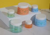 China Round PET Plastic Cosmetic Jars 50ml 250ml Pink Body White Cap for Body Scrub for sale