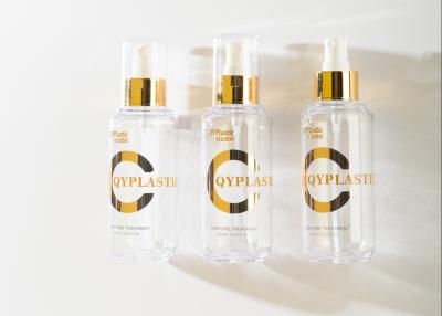 China Transparent Thick Wall Plastic PET Bottle With Gold Sprayer Cap for sale