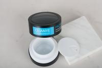 China 10ml 30ml 50ml PET Plastic Cosmetic Jars for Face Cream with White Spoon for sale