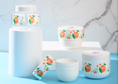 China Round Empty Plastic Cosmetic Jars 400ml With Label Logo Printing for sale