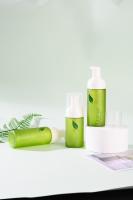 China 100ml 120ml Green Frosted PET Plastic Foam Bottle with Foam Pump for Foam Cleanser for sale