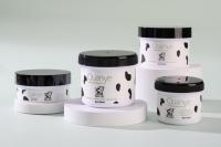 China PP Plastic Baby Cream Jar 100ml 200ml with Black Cap Custom Label Printing for sale