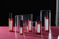 China Empty Cosmetic Packaging Set Red Frosted PET Face Cream Jar 15ml-300ml and Serum Bottle 20ml-1000ml for sale