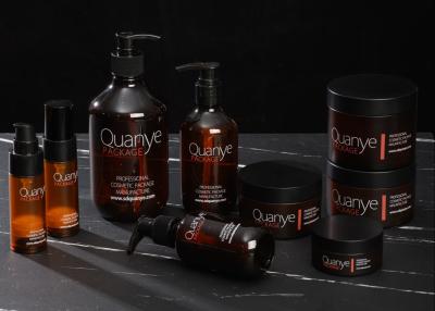 China Amber Empty Cosmetic Bottle Group For Shampoo Serum Mask 100ml 500ml for sale