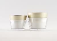China Double Wall Empty Cosmetic Jar Thick Wall With Disc Gold Color 30ml 50ml for sale