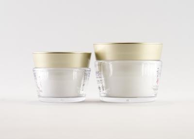 China Double Wall Empty Cosmetic Jar Thick Wall With Disc Gold Color 30ml 50ml for sale