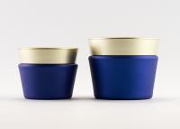 China Double Wall Empty Cosmetic Jar Thick Wall With Disc Gold Color 30ml 50ml for sale