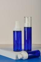 China Blue Thick Wall PET Eye Serum Bottle with Lotion Pump 30ml 50ml for sale