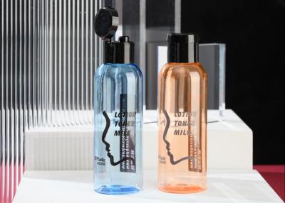China 400ml Transparent PET Plastic Cosmetic Bottle Round Shoulder for Body Wash for sale