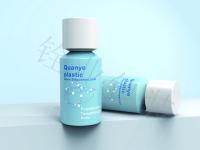 China PET Plastic Cosmetic Bottles Oblique Shoulder Serum Container 100ml 150ml White Double Wall Lid for sale