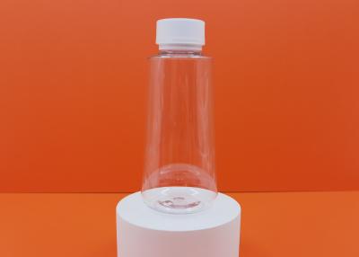 China Transparent PET Plastic Cosmetic Bottles 200ml 350ml with White ABS Cap for sale