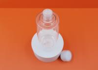 China Transparent PET Plastic Cosmetic Bottles 200ml 350ml with White ABS Cap for sale
