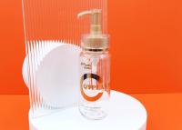 China PET Plastic Cosmetic Bottle 100ml 150ml Gold Hot Stamping Acrylic Pump Moisturizer for sale