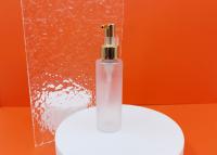 China Frosted Transparent PET Lotion Bottle 100ml with Gold Pump Cylindrical PCR for sale