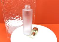 China Frosted Transparent PET Lotion Bottle 100ml with Gold Pump Cylindrical PCR for sale