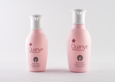 China 200ml PET PCR Plastic Cosmetic Bottle Matte Pink Finish White ABS Cap for sale