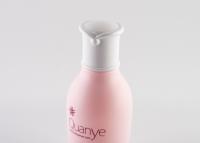 China 200ml PET PCR Plastic Cosmetic Bottle Matte Pink Finish White ABS Cap for sale