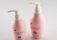 China 200ml PET PCR Plastic Cosmetic Bottle Matte Pink Finish White ABS Cap for sale