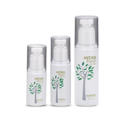 China Cylindrical Shape Cosmetic Plastic Container 100ml With White Lotion Pump Sprayer for sale