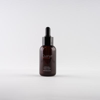 China Boston Round PET Plastic Bottle 50ml 300ml with Dropper for Face Serum Cosmetics for sale