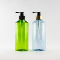 China Green Transparent PET Plastic Cosmetic Bottle 500ml for Essential Oil Personal Care for sale