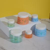 China White Lid Round PET Plastic Cosmetic Jars 50ml 250ml 300ml for Body Cream for sale