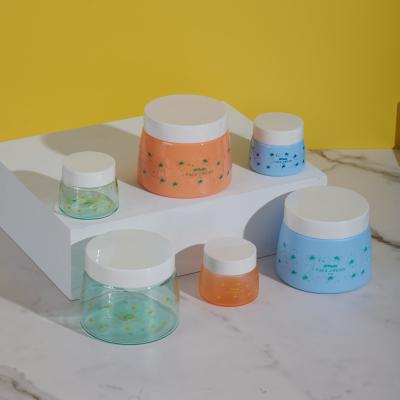 China White Lid Round PET Plastic Cosmetic Jars 50ml 250ml 300ml for Body Cream for sale