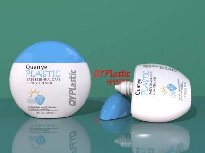 China Circle Shape Sun Screen HDPE Bottle 1oz With Colorful Silk Printing for sale