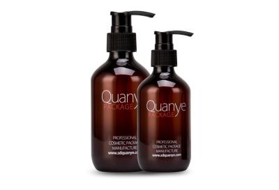 China PET Amber Plastic Pump Dispenser Bottle Set for Hair Care - 50ml to 500ml Capacity with Custom Colors for sale