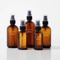 China Round Amber Cosmetic Bottles 10ml 50ml for Serums Lotions Oils UV Protection for sale